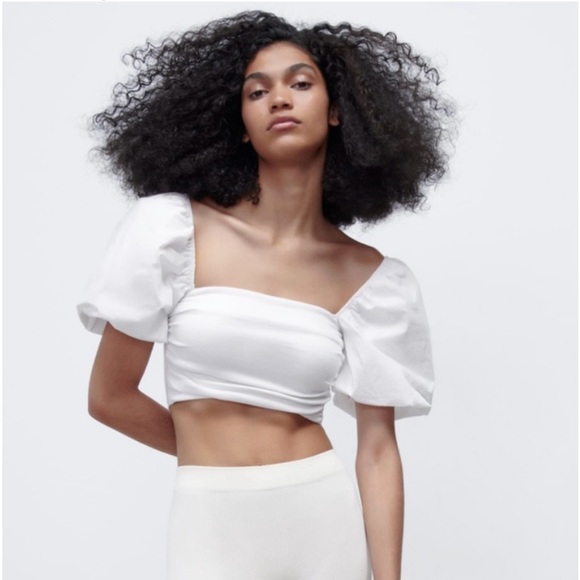 Zara | Tops | Nwt Zara Bubble Cropped Ribbed Top | Poshmark